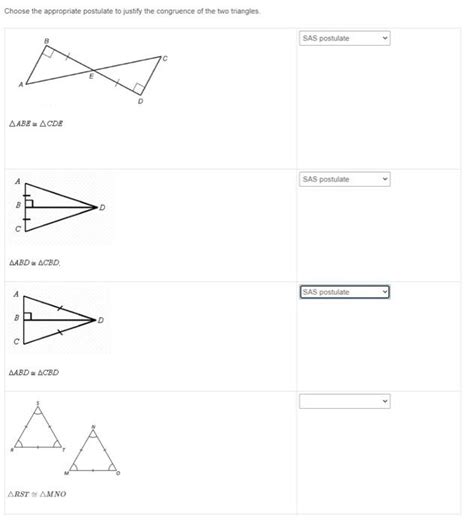 Solved Choose The Appropriate Postulate To Justify The