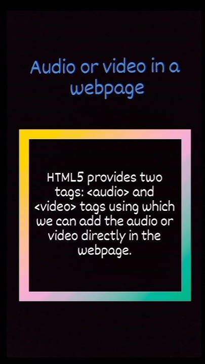 Audio And Video In A Webpage 👆 Htmltutorial Htmlbeginners Htmlcode Htmlcssjavascript Youtube