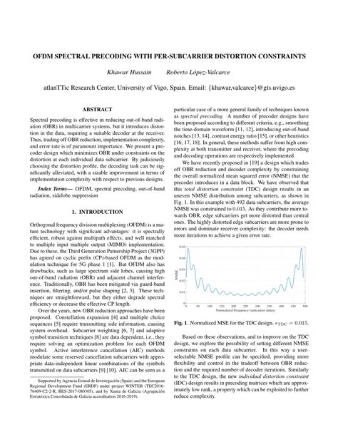 Pdf Ofdm Spectral Precoding With Per Subcarrier Distortion Constraints