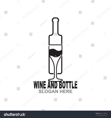 Wine Bottle Glass Logo Design Template Stock Vector Royalty Free