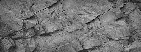 블랙 화이트 바위 질감 금이 간 산 표면 클로즈업 3d 회색 돌 화강암 현무암 배경입니다 와이드 배너 금속 광석에 대한 스톡 사진 및 기타 이미지 Istock