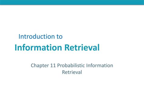 PPT Chapter Probabilistic Information Retrieval PowerPoint Presentation ID