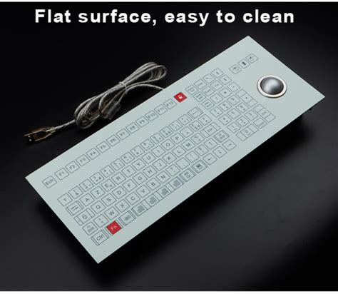 Ip65 Robuust Industrieel Toetsenbord Trackball Omron Switch Membrane Waterdicht Toetsenbord