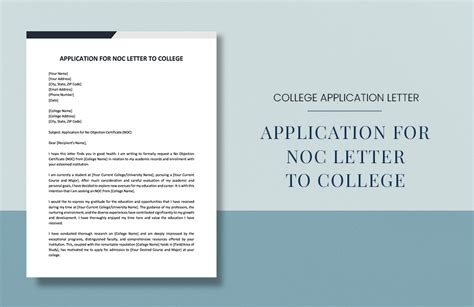 Application For Noc Letter To College In Word PDF Google Docs Pages Download Template Net