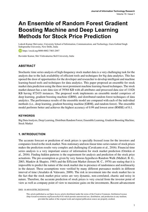 Pdf An Ensemble Of Random Forest Gradient Boosting Machine And Deep Learning Methods For Stock