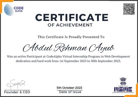 Rehman Mughal On Linkedin Codealpha Webdevelopment