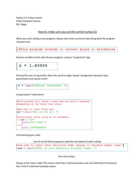 Good Programming Practices In Python 332 By Uk Teaching Resources Tes