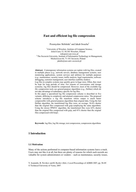 Pdf Fast And Efficient Log File Compression
