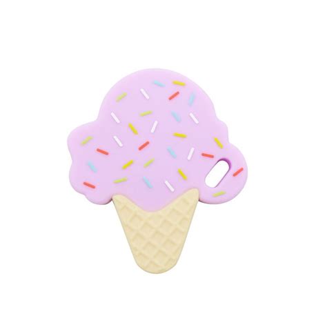 Силиконова бебешка играчка за зъби във формата на сладолед Люляк Emag Bg