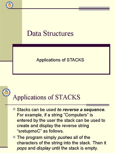 Applications Of Stacks Pdf Teaching Mathematics Areas Of Computer Science