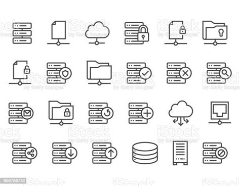네트워크의 설정 하 고 서버 아이콘 편집 가능한 스트로크를 설정 합니다 48 X 48 픽셀 완벽 한입니다 0명에 대한 스톡 벡터 아트 및 기타 이미지 Istock
