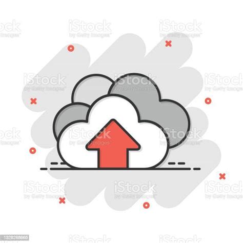 만화 스타일의 디지털 서비스 아이콘 흰색 격리 된 배경에 네트워크 클라우드 만화 벡터 그림 컴퓨터 기술 스플래시 효과 비즈니스