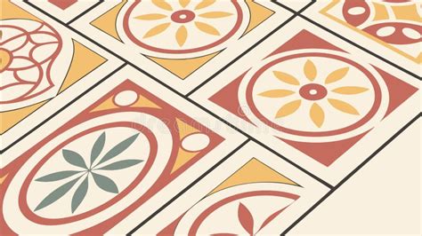 Floor Tile Pattern Decorative Vector Interior Design Element Vector Design Generative Ai Stock