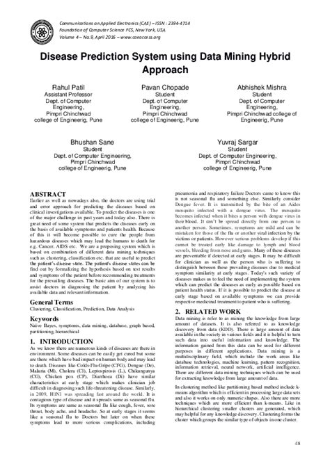 Pdf Disease Prediction System Using Data Mining Hybrid Approach