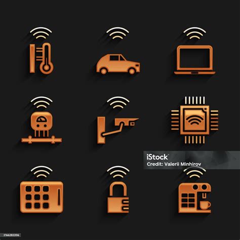 Set Smart Security Camera Safe Combination Lock Coffee Machine Processor With Microcircuits Cpu