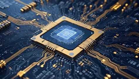 A Close Up Of A Cpu On A Circuit Board With Glowing Circuitry Showcasing Intricate