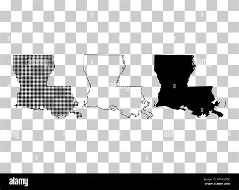 set of louisiana map united states of america flat concept icon vector illustration stock