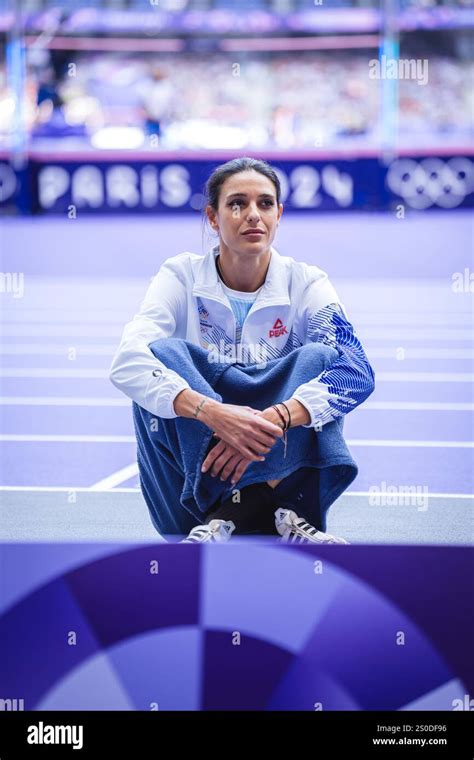 Daniela Stanciu Participating In The High Jump At The Paris 2024