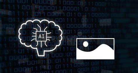 Image Of Ai Text Icons And Binary Coding Stock Illustration Illustration Of Interface Vector