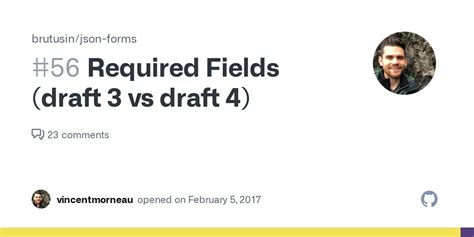 Required Fields Draft Vs Draft Issue Brutusin Json Forms Github