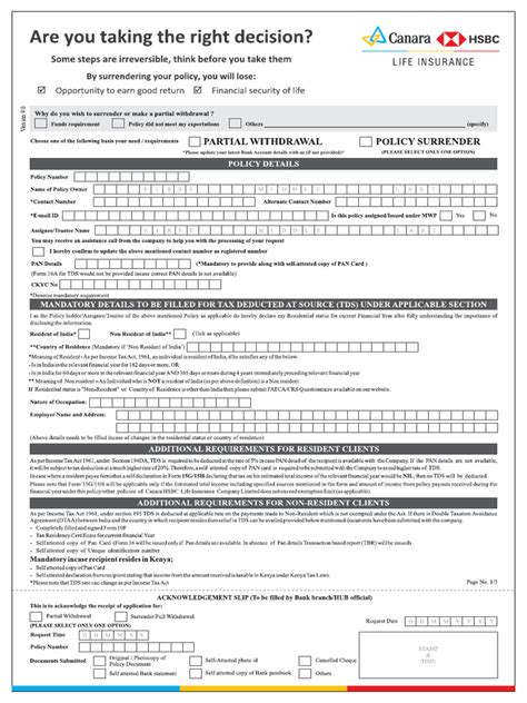 Surrender And Partial Withdrawal Form 230510 125915 Pdf