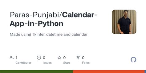 Github Paras Punjabi Calendar App In Python Made Using Tkinter Datetime And Calendar