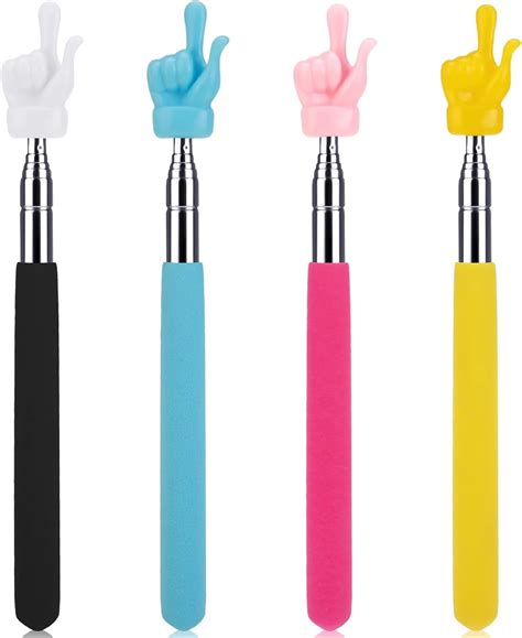 4pcs Telescopic Teachers Pointerextendable Hand Pointer Finger Pointer Stickmini Retractable