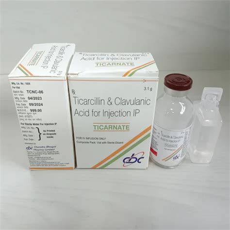 Ticarnate Ticarcillin And Clavulanic Acid For Injection 3 1 Gm At Best Price In Mumbai