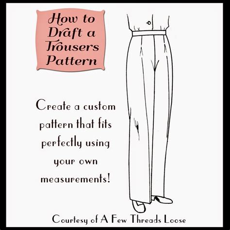 A Few Threads Loose How To Draft A Trousers Pattern A Tutorial