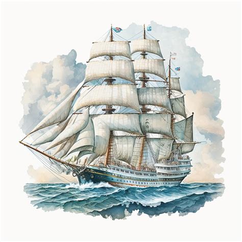 Premium Ai Image There Is A Large Sailboat Sailing In The Ocean On A Cloudy Day Generative Ai