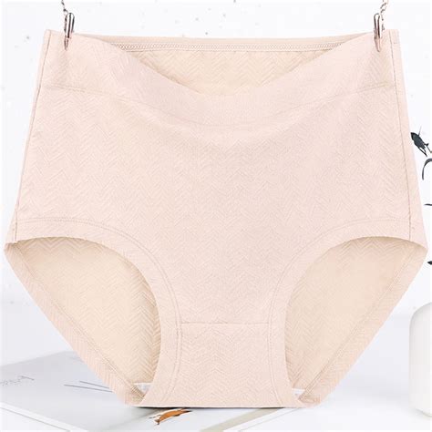 Nexjvus Womens Cotton Underwear Plus Size High Waist Briefs Solid