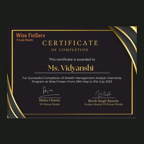 vidyanshi rawat on linkedin internshipcompleted newbeginnings gratitude wealthmanagement