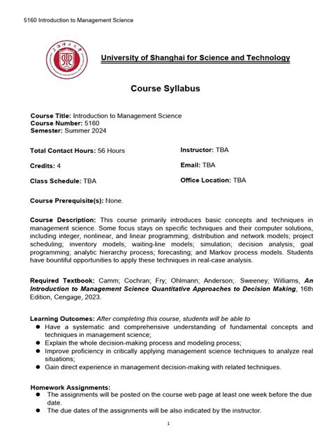 5160 Introduction To Management Science Pdf Science Decision Making