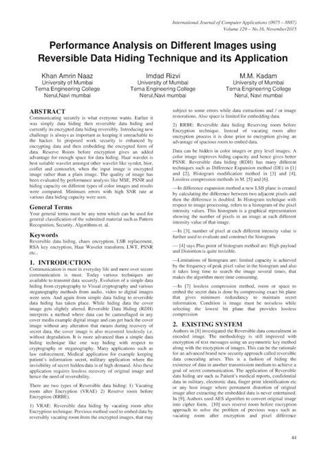 Pdf Performance Analysis On Different Images Using Reversible Data Hiding Technique