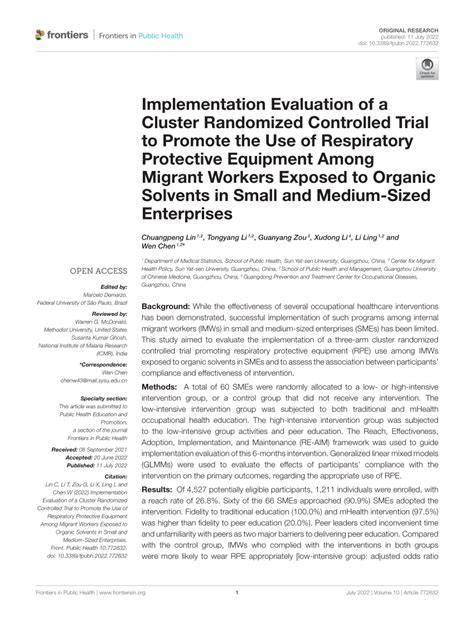 Pdf Implementation Evaluation Of A Cluster Randomized Controlled