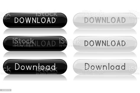 흑인과 백인 리플렉션 사용 하 여 타원형 다운로드 단추입니다 메뉴 요소 3차원 형태에 대한 스톡 벡터 아트 및 기타 이미지 3차원 형태 검은색 그래픽 사용자