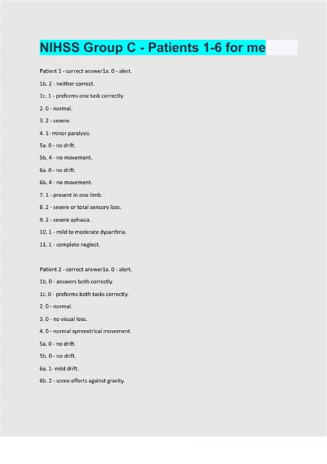 Apex Nih Stroke Scale Package Deal Stuvia US