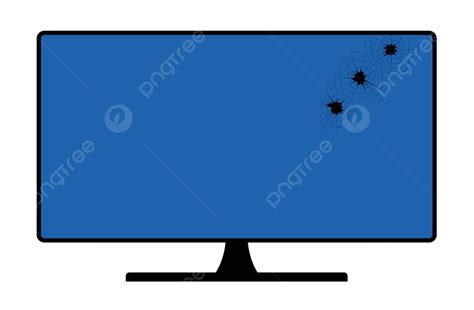 Computer Screen Bullet Holes Vector Monitor Holes Vector Vector