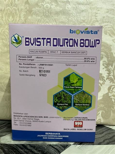 500gm Bvista Diuron 80wp Racun Sambau Darat Macam Hextar Diuron Lazada