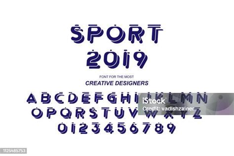 스포츠 원래 굵은 글꼴 알파벳 편지 고 크리에이 티브 디자인 서식 파일에 대 한 숫자 평면 그림 Eps10 0명에 대한 스톡