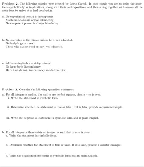 Solved In Each Puzzle You Are To Write The Assertions