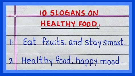 Slogans On Healthy Food Slogans On Healthy Food In English YouTube