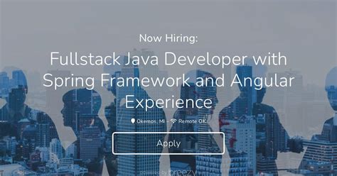 Fullstack Java Developer With Spring Framework And Angular Experience