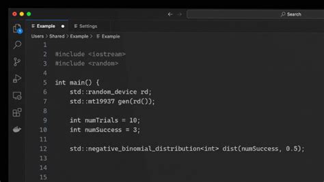 Basic Example Of Std Negative Binomial Distribution P In C