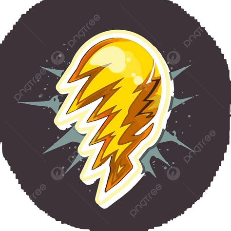 복고 전기 번개 디자인 클립 아트 벡터 고립 된 만화 현실적인 번개와 스티커 디자인 상표 Png 일러스트 및 벡터 에 대한 무료 다운로드 Pngtree