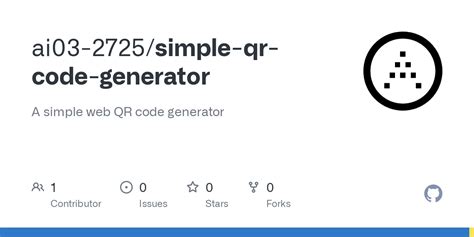Github Ai03 2725simple Qr Code Generator A Simple Web Qr Code Generator
