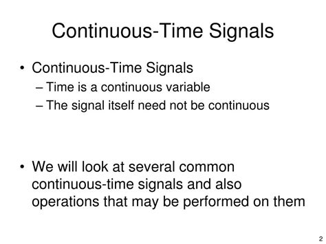 Ppt Operations On Continuous Time Signals Powerpoint Presentation