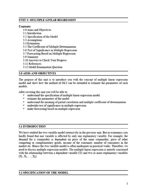 Econometrics Chapter 3 Pdf Coefficient Of Determination