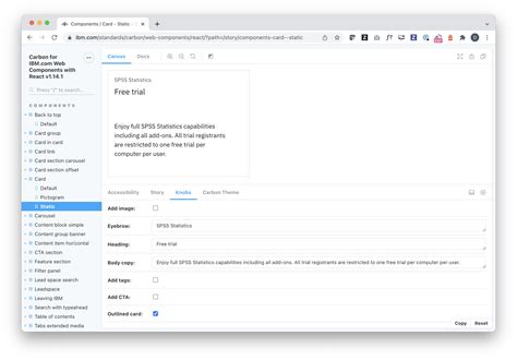 Card Static React Wrapper Card Static Has No Content Knobs Not Working · Issue 8105