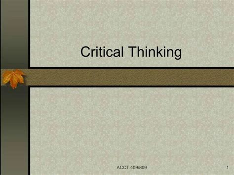 PPT Mastering Critical Thinking In Accounting PowerPoint Presentation ID